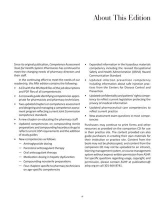 Competence Assessment Tools for Health-System Pharmacies, 5th Edition | PDF