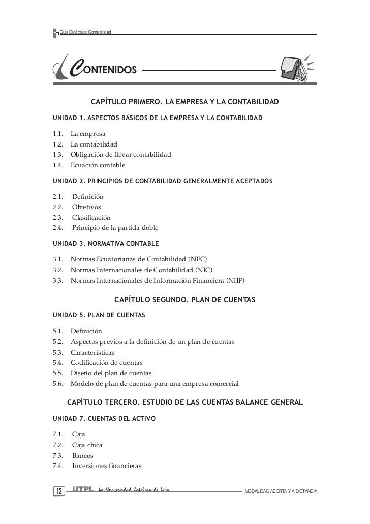 Contenido Contabilidad