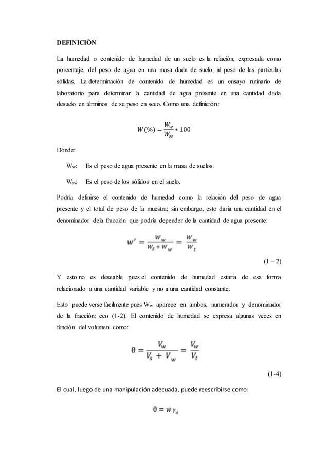Contenido de humedad suelos | DOCX