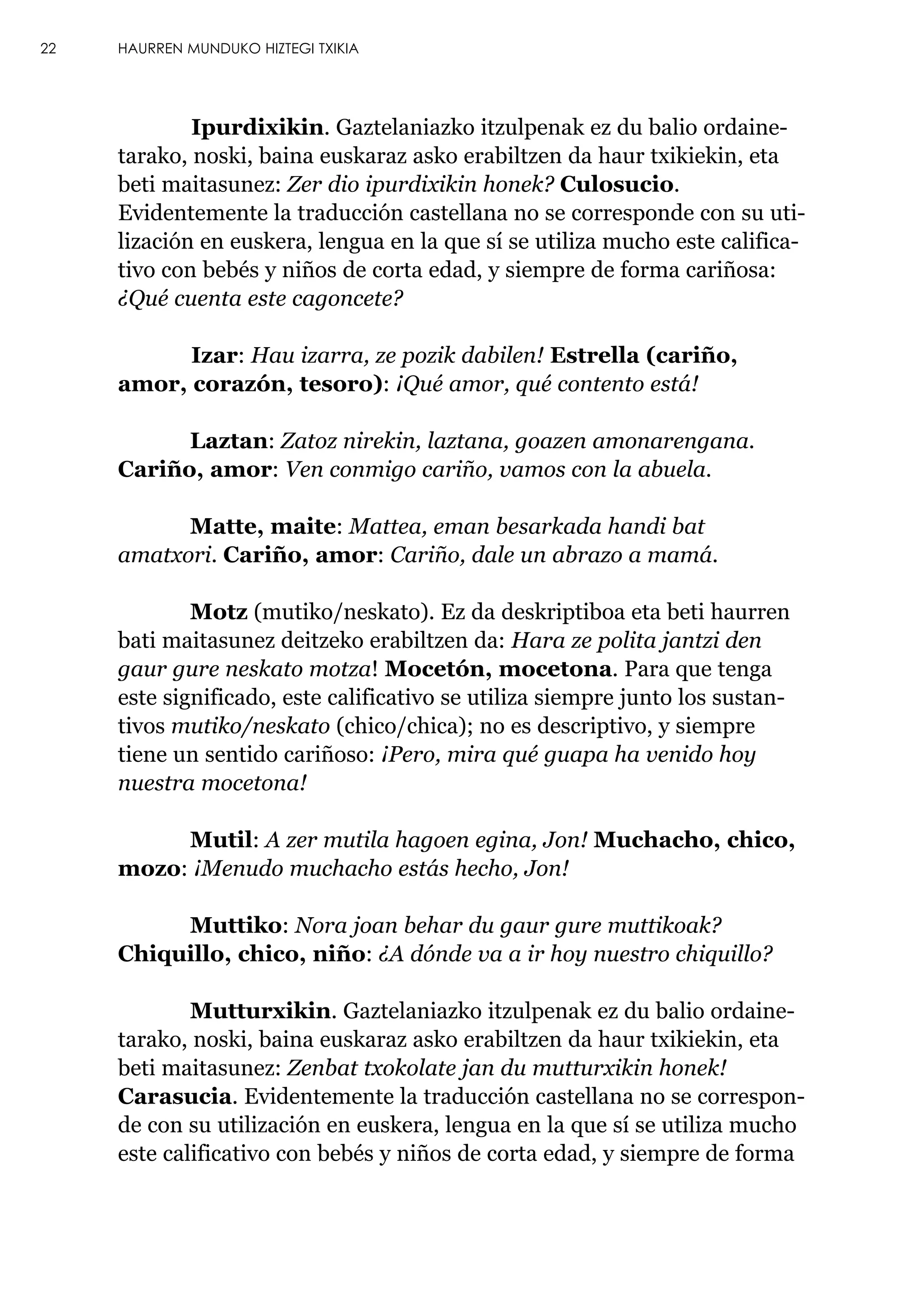 Pequeño diccionario para hablar con los niños en euskera | PDF