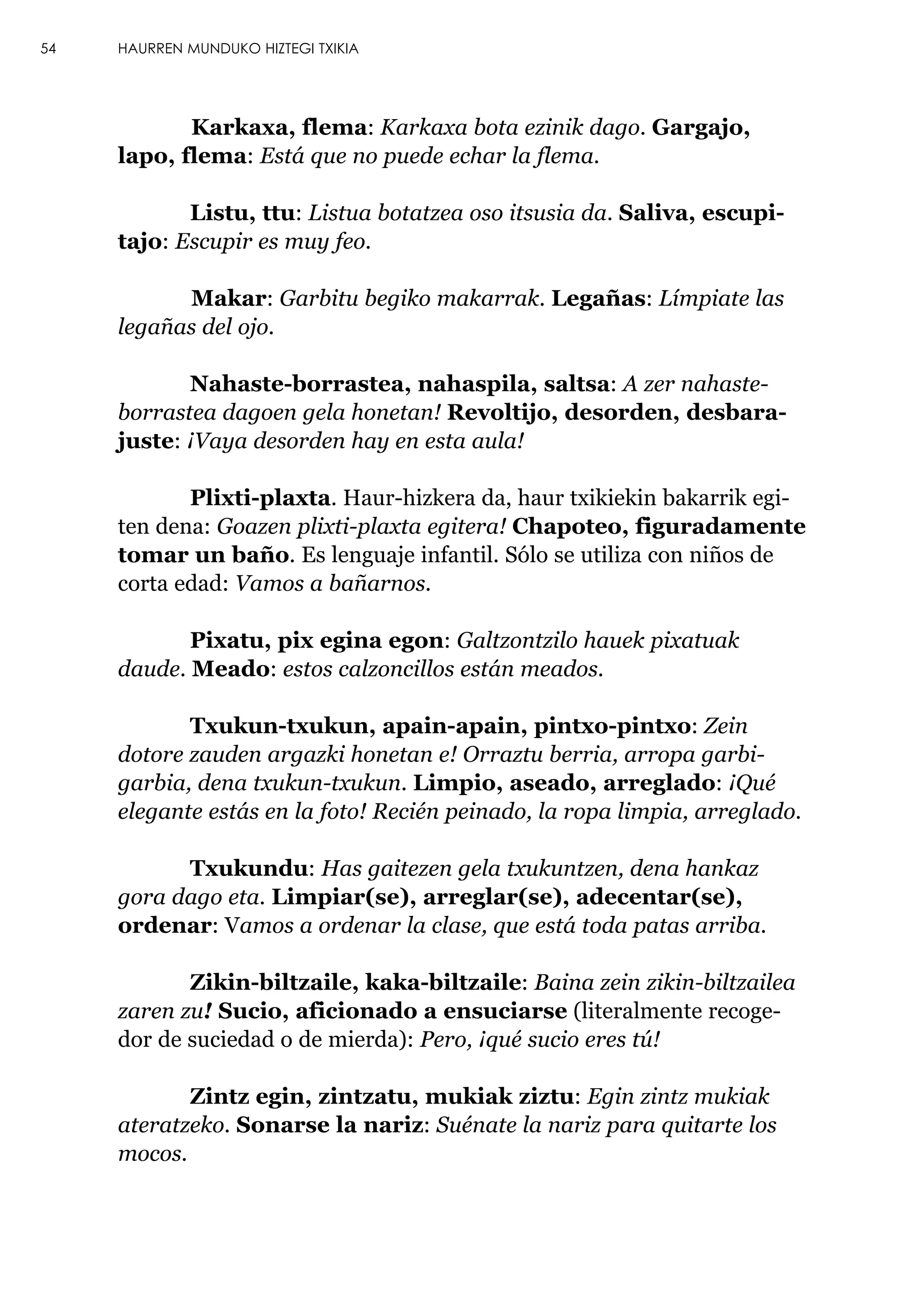 Pequeño diccionario para hablar con los niños en euskera | PDF