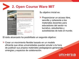 Open Course Ware, contenidos abiertos en la Web | PPT