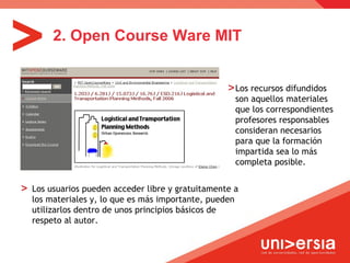 Open Course Ware, contenidos abiertos en la Web | PPT