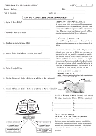 Conteni tematico para catequesis final | PDF