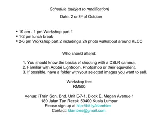 Workshop syllabus | PPT