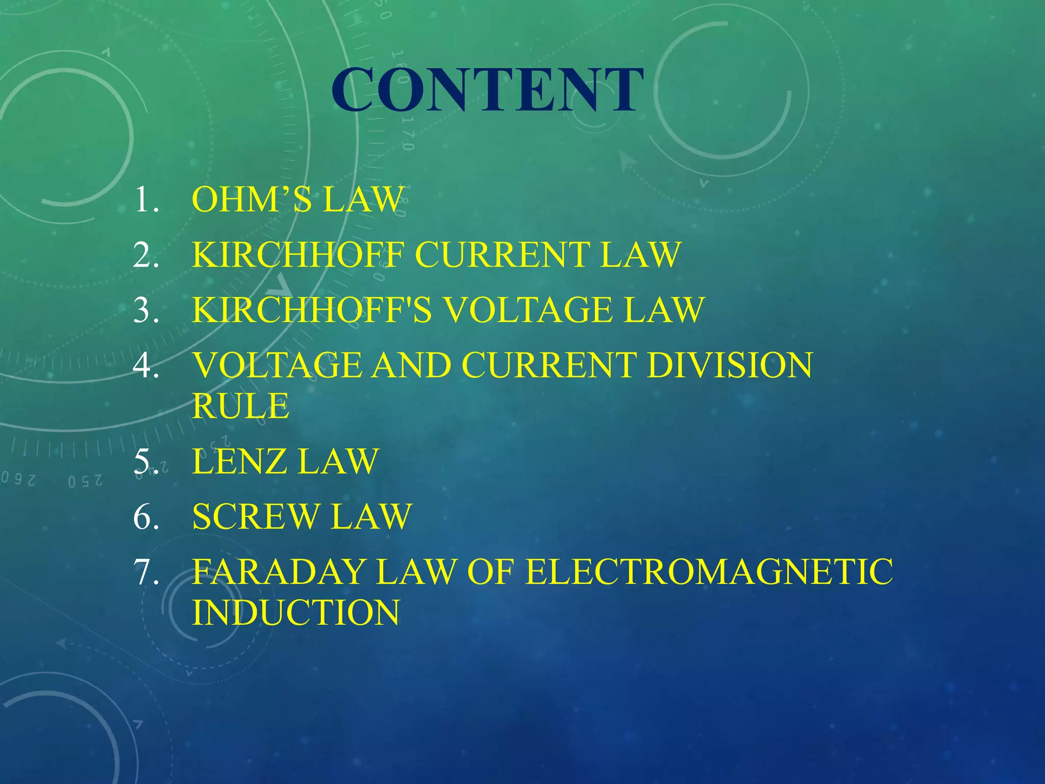 Basic Law related to Electrical Engineering | PPTX