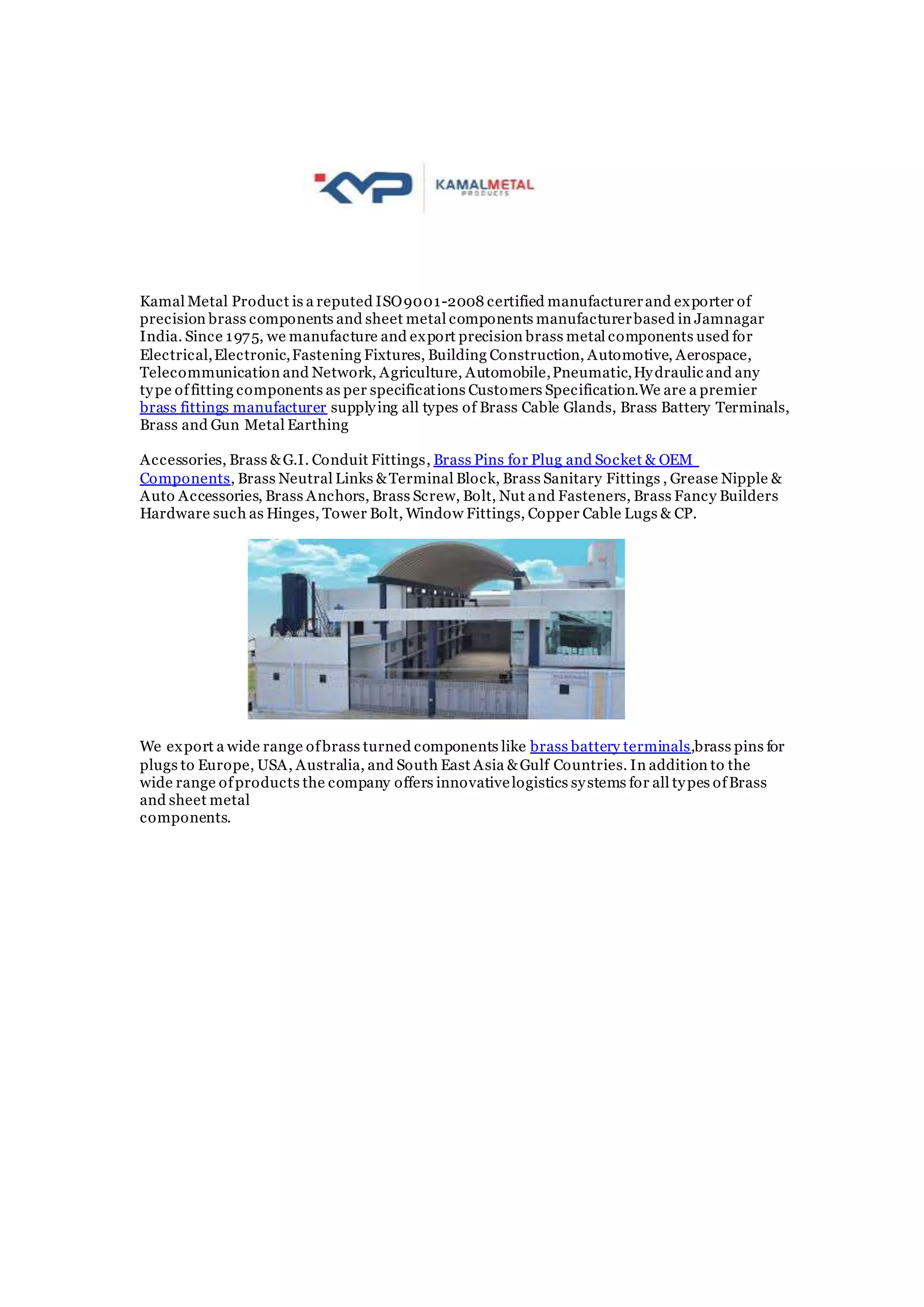 Brass Terminals Manufacturer | DOC | Auto Parts | Automotive