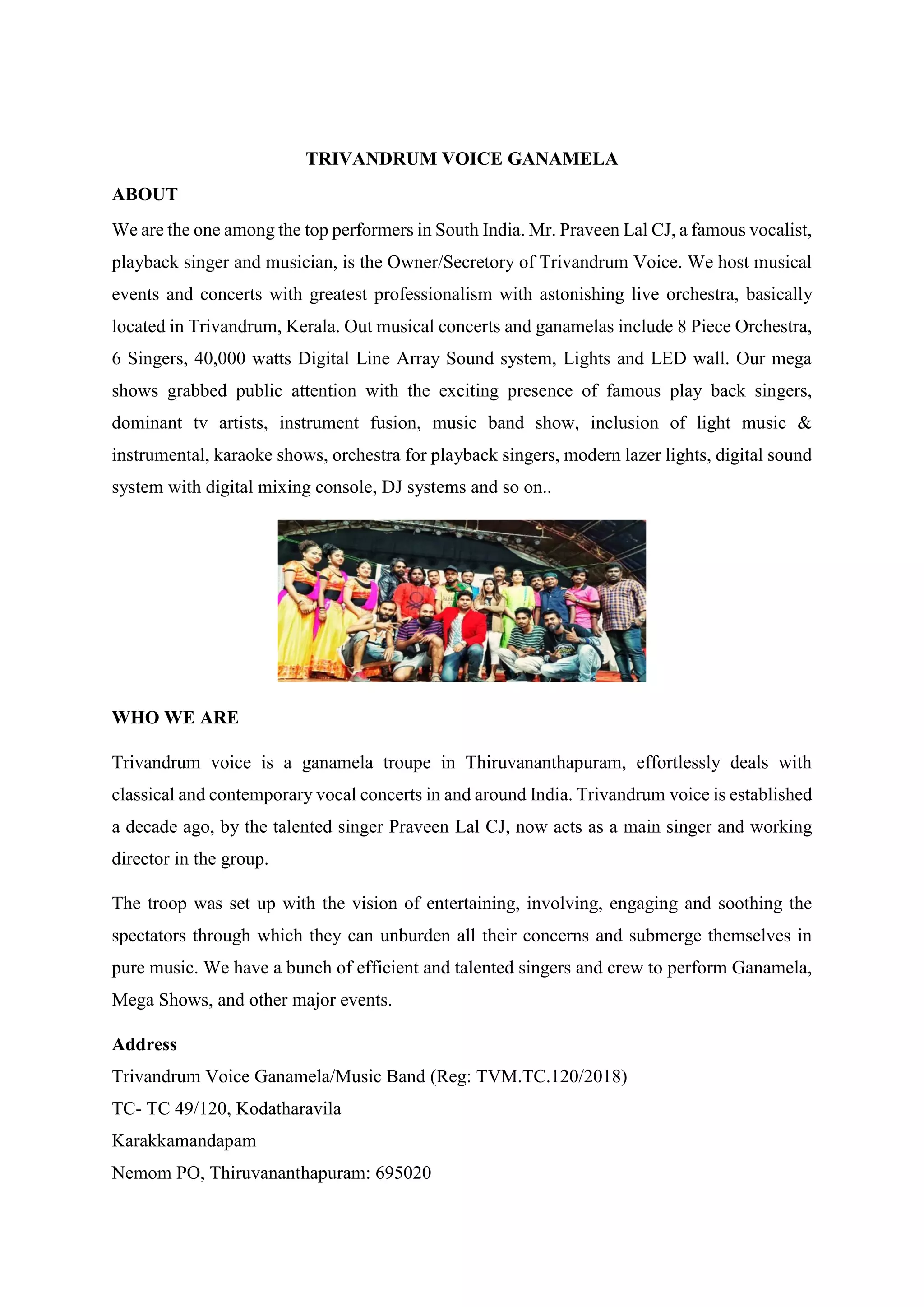 TRIVANDRUM VOICE GANAMELA | PDF