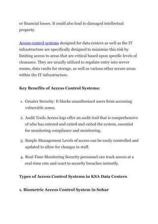 Boosting Data Center Security in KSA: Implementing Robust Access Control Systems | DOCX