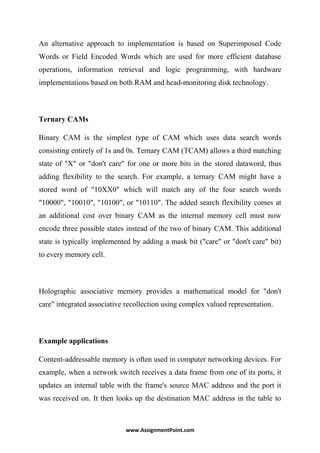 Content addressable-memory | DOC