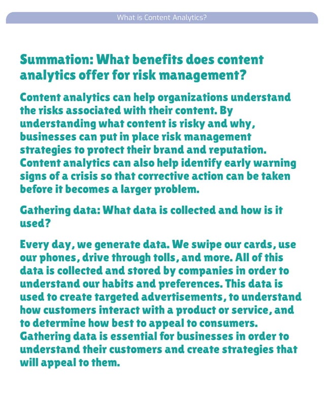 Content-Analytics-Risk-Management | PDF