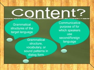 Content-Based and Immersion Models for ESL and EFL Language Teaching | PPTX