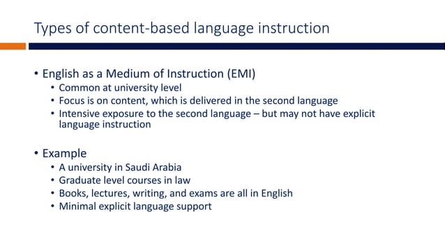 Implementing Content-Based Language Instruction in your Classroom | PPTX | Educational ...