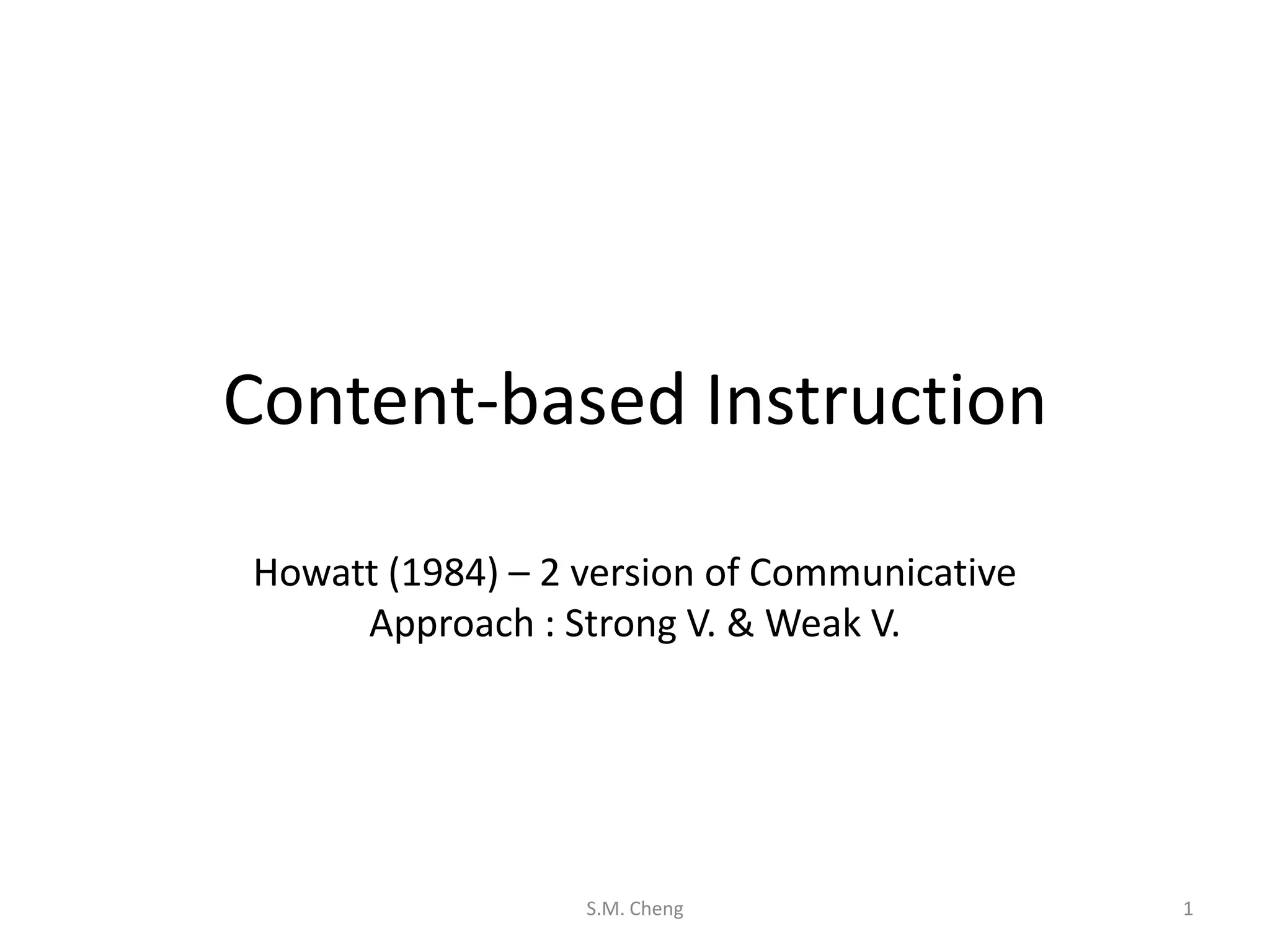 Content Based Instruction | PPT