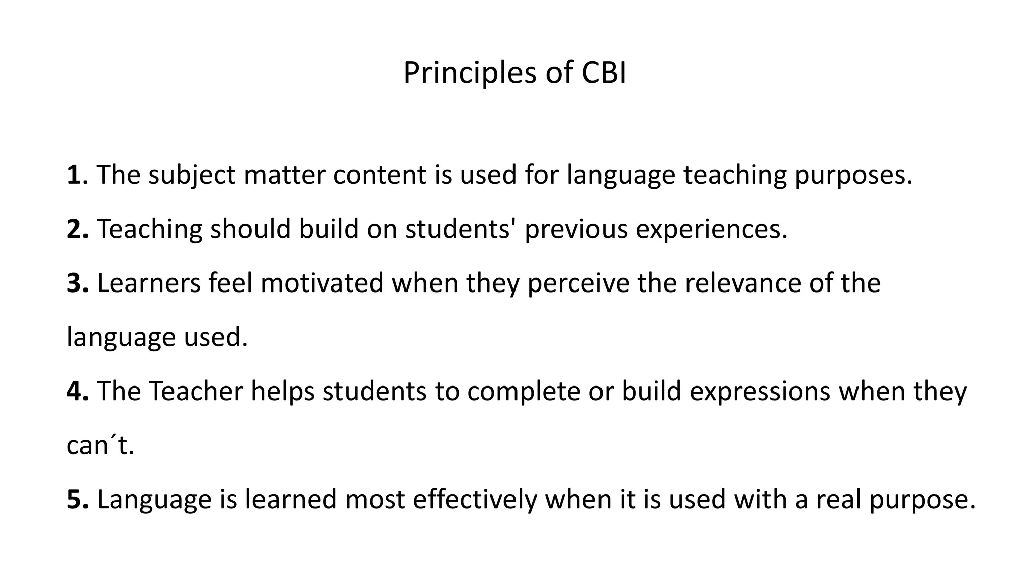 Content based instruction ( CBI ) | PPTX