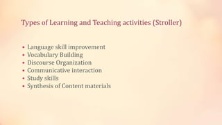 Content-Based Instruction:Teaching Methods and Strategies | PPT