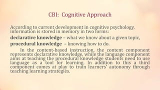 Content-Based Instruction:Teaching Methods and Strategies | PPT