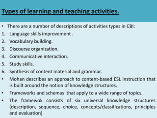 Content based instruction presentation. | PPTX