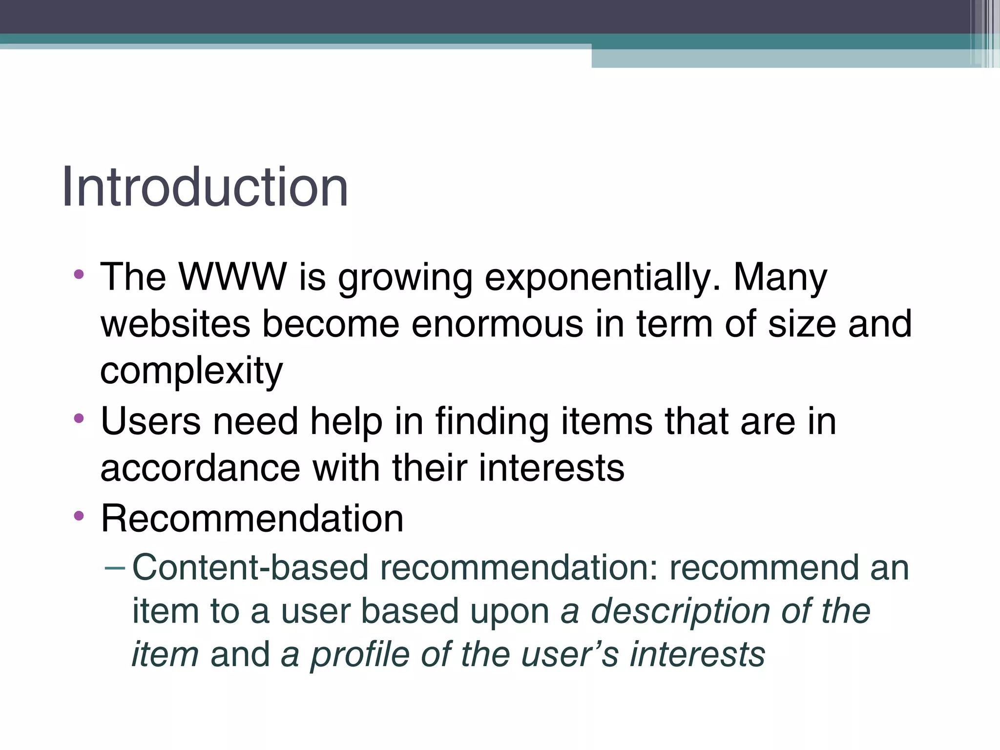 Content Based Recommendation Systems Ppt Databases Computer
