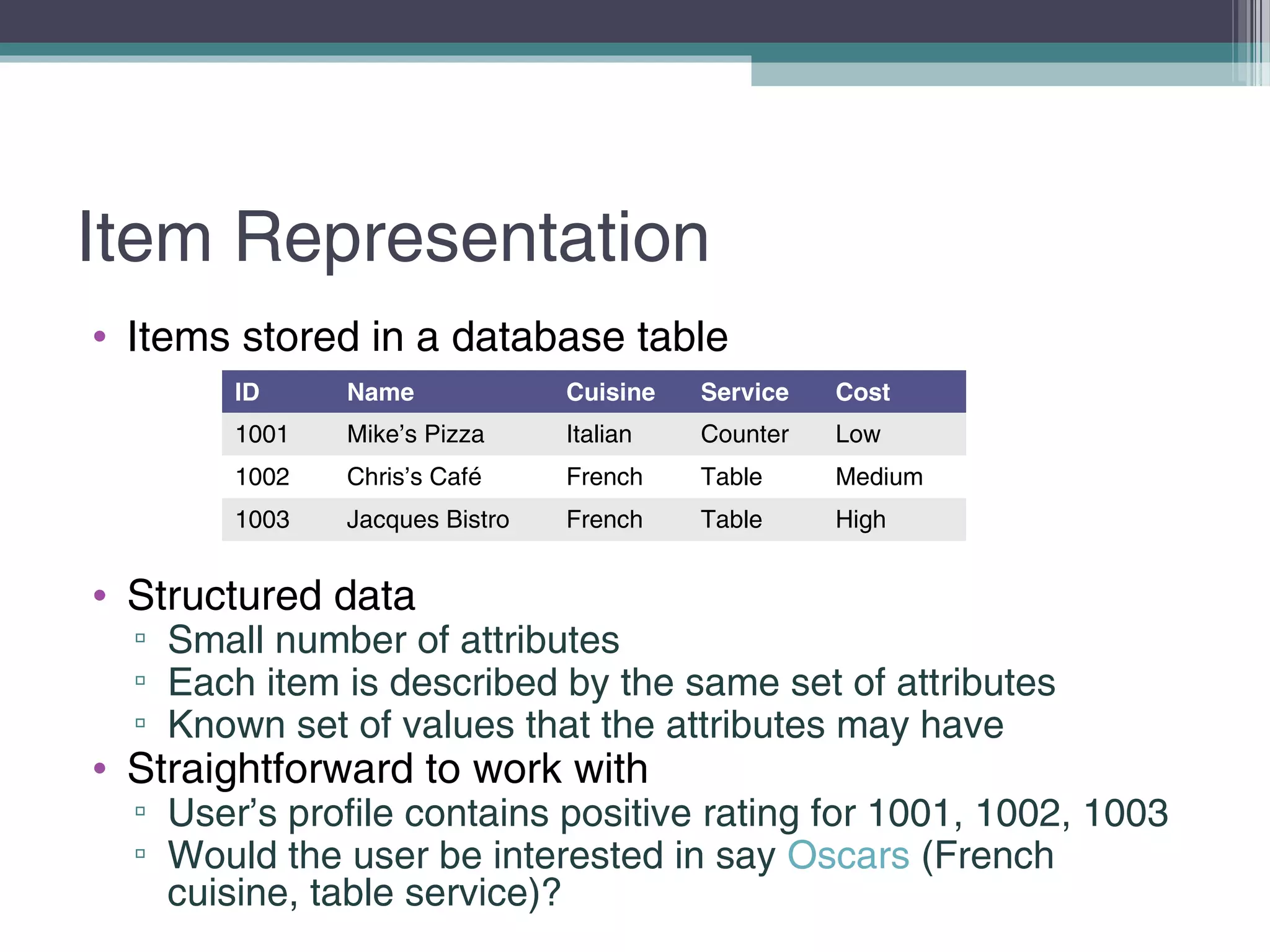 Content Based Recommendation Systems Ppt Databases Computer