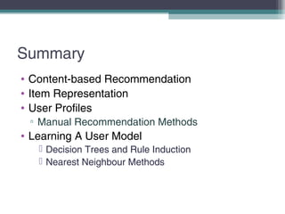 Content based recommendation systems | PPT