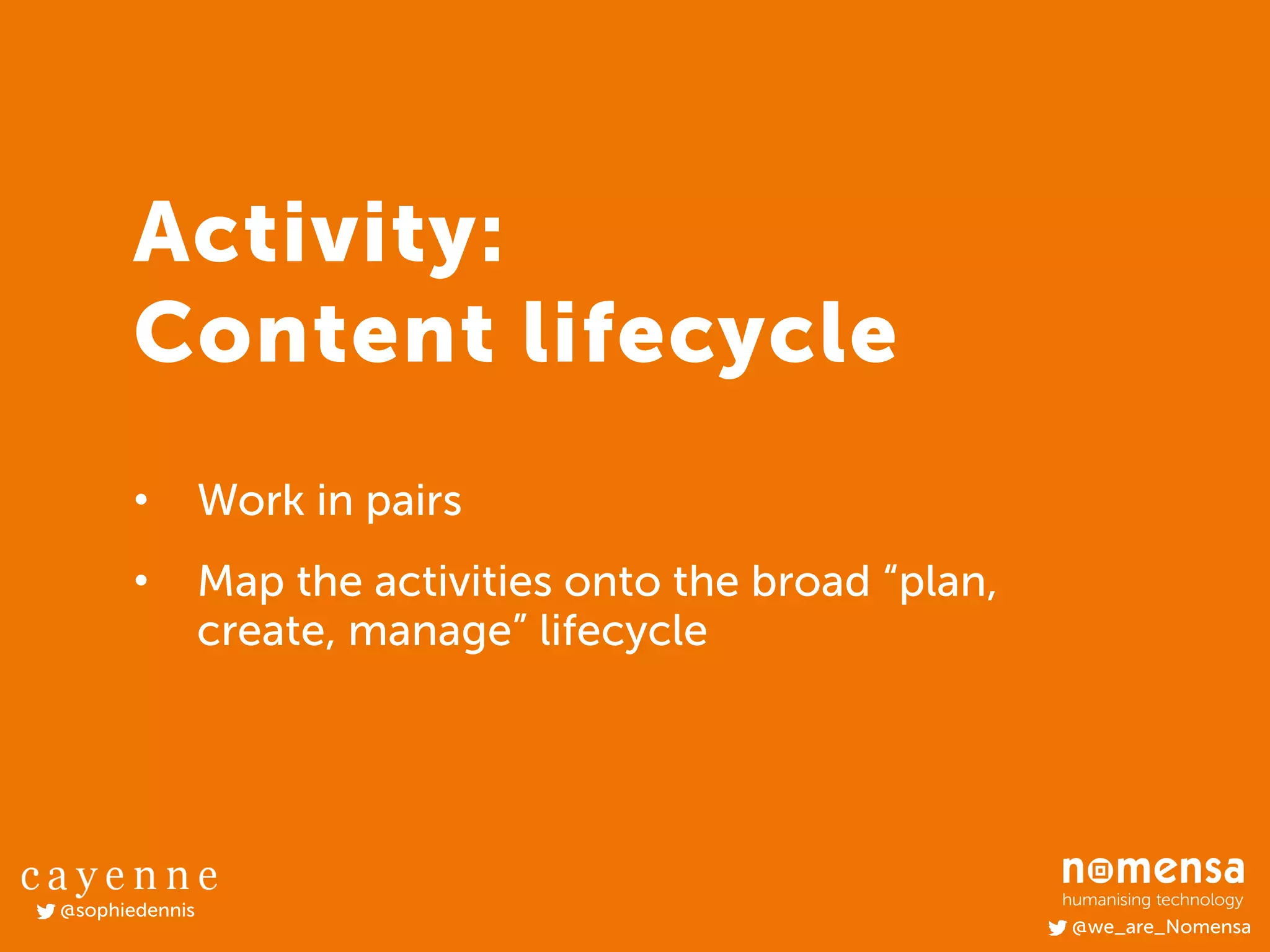 Content Strategy Workflow & Governance Workshop, UX Bristol 2014 | PPT