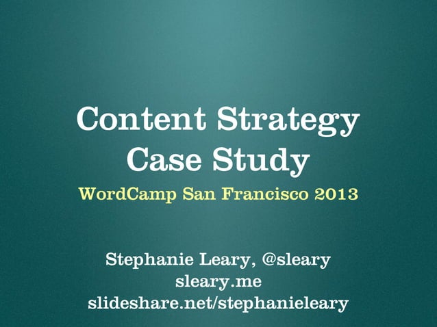 Content Strategy for WordPress: Case Study | PPT