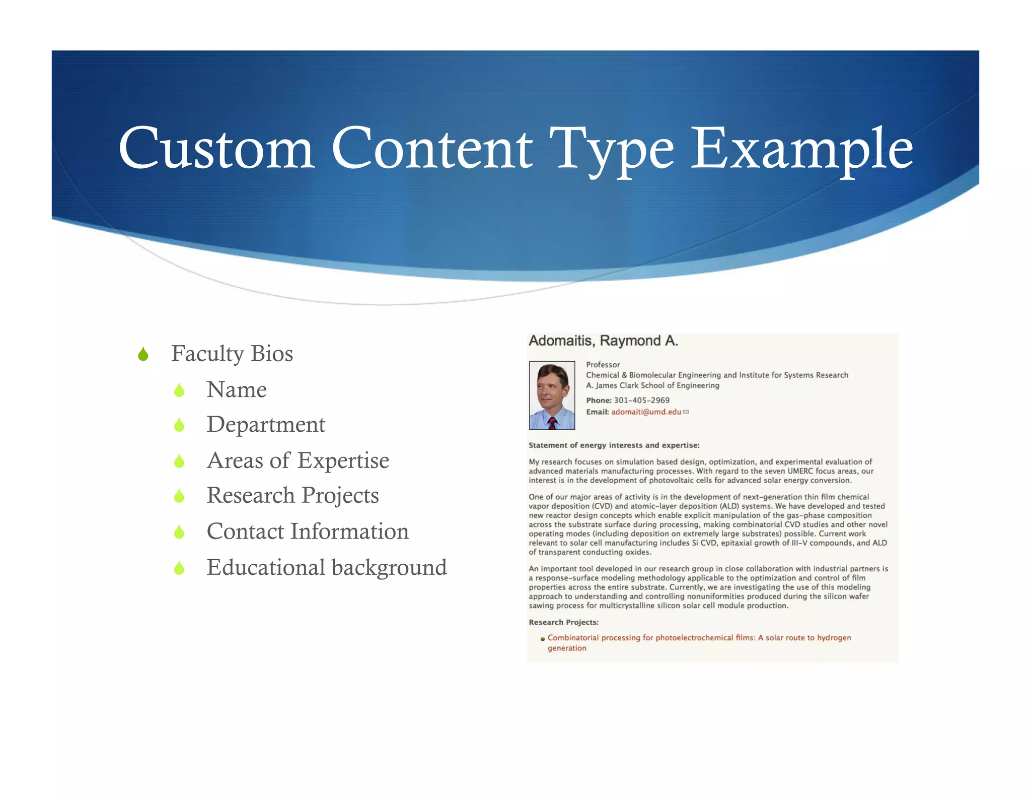 Creating and Theming Custom Content Types | PPT