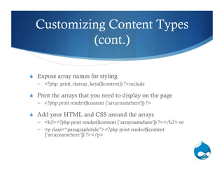Creating and Theming Custom Content Types | PPT