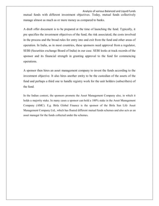 project report on mutual fund | PDF