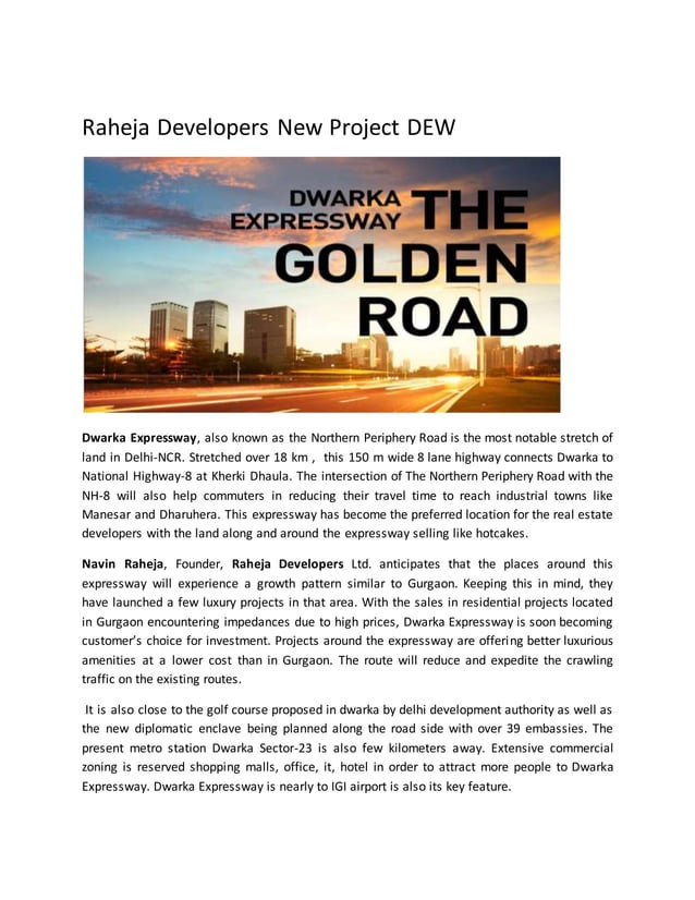Content 29 raheja developers new project dew | PDF