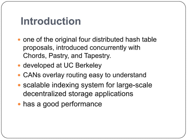 Content Addressable Networkcan Pptx Computer Networking Computing