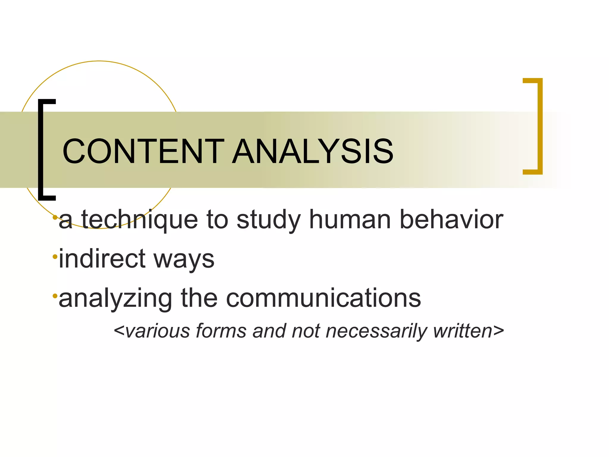 Content Analysis | PPT