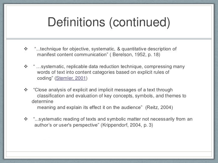 Methodology & Content analysis