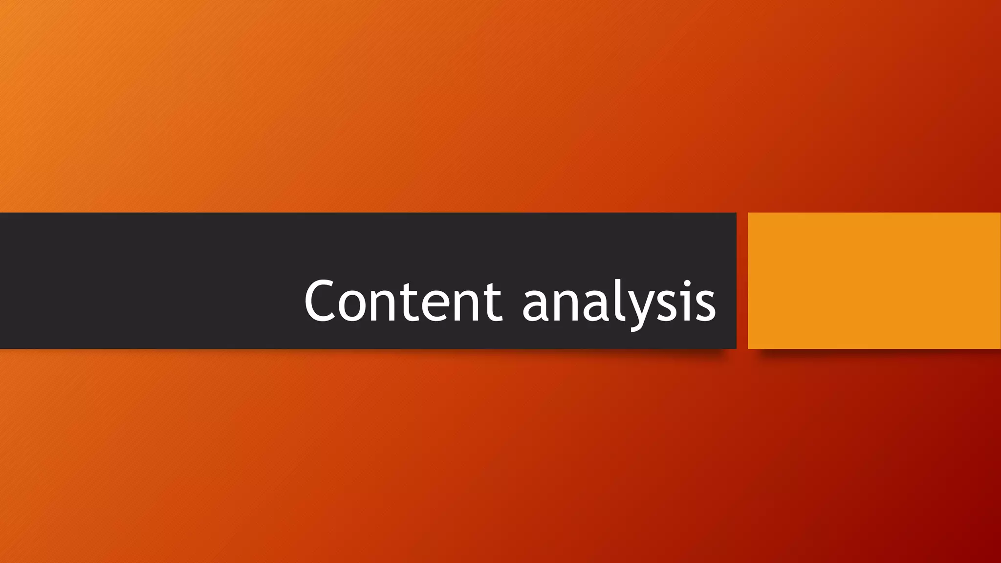 Content analysis | PPT