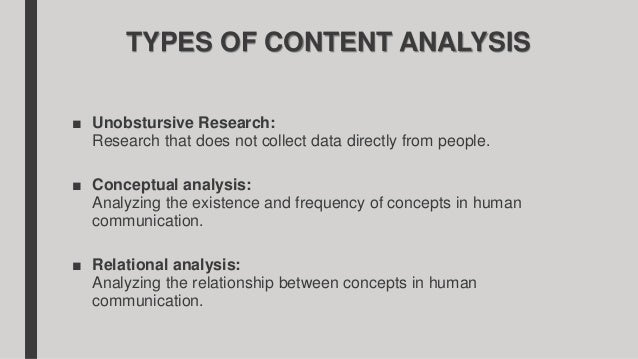 Content Analysis Content Analysis