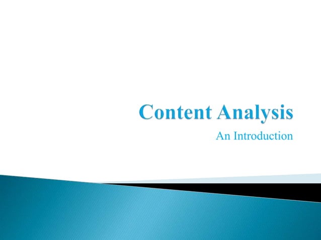 Content analysis | PPT