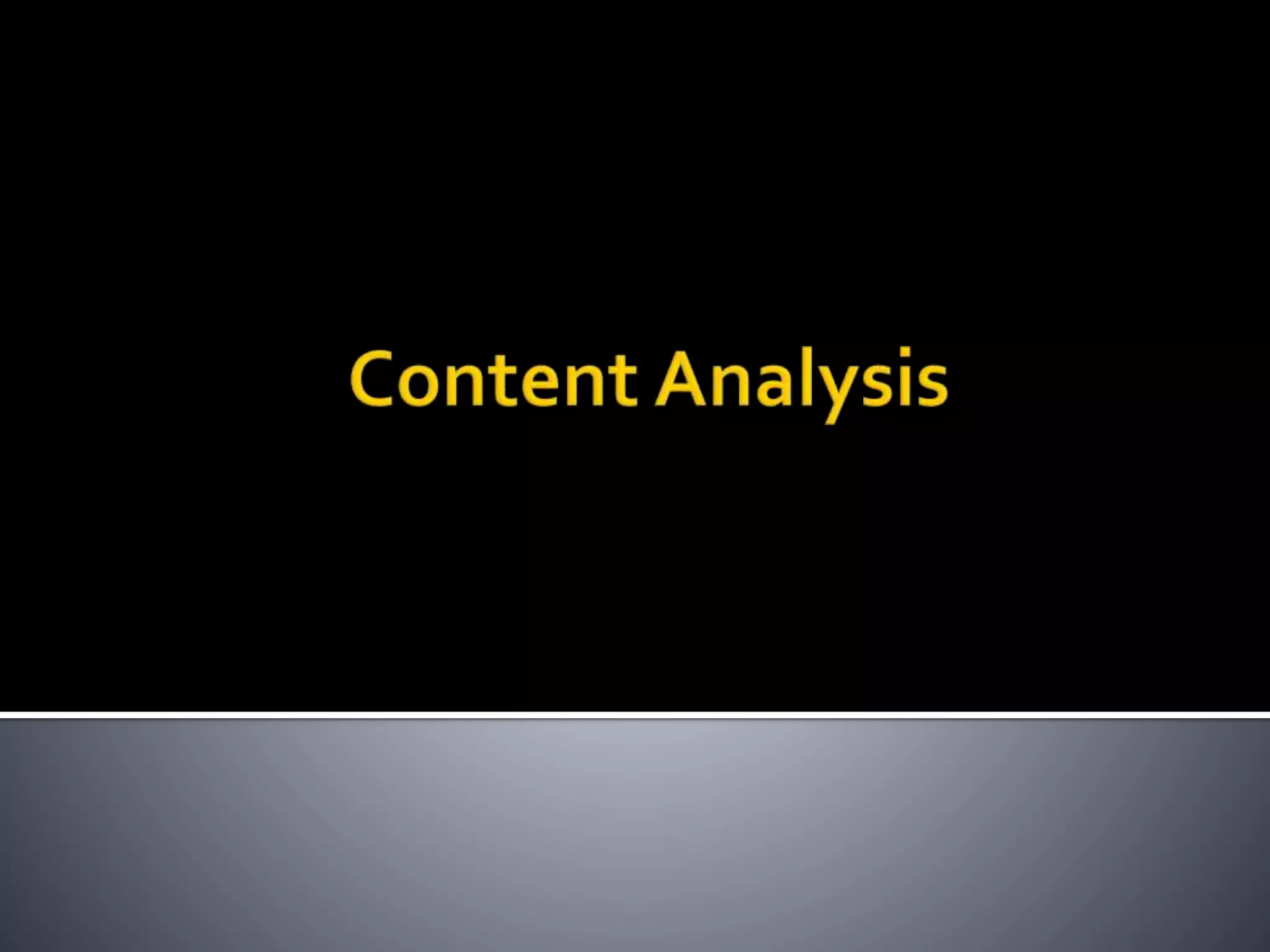 Content Analysis | PPT