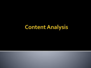 Content Analysis | PPT