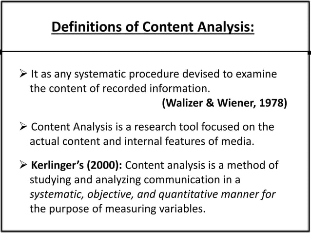 Content analysis | PPT
