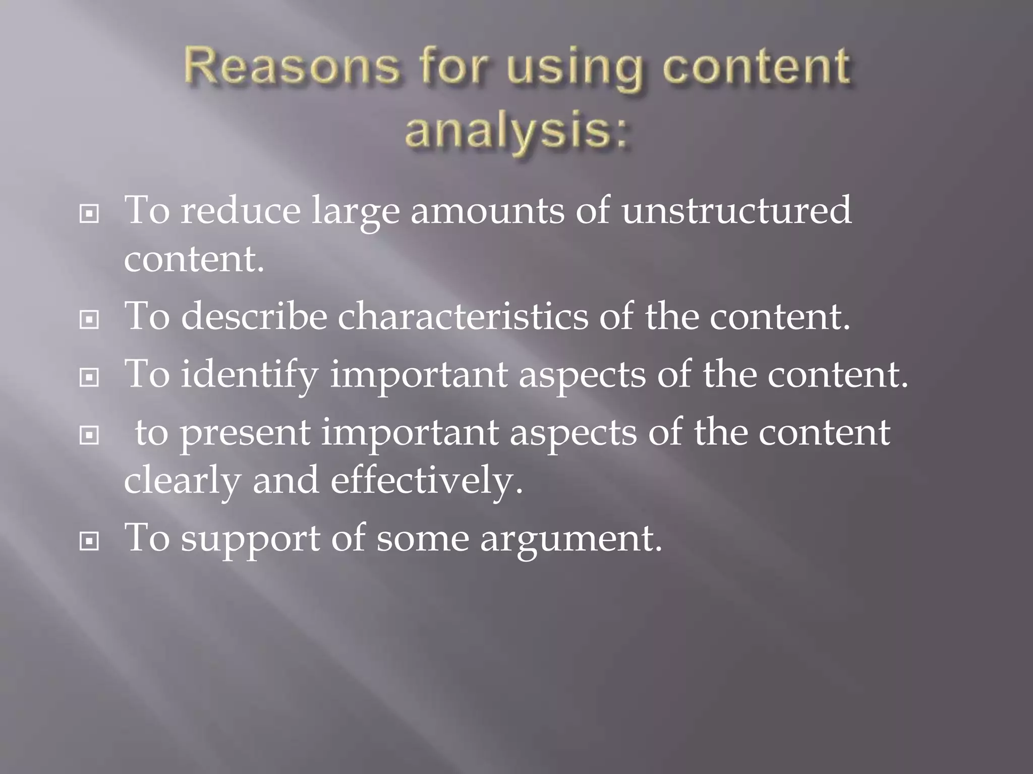 CONTENT ANALYSIS | PPT