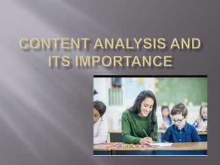 CONTENT ANALYSIS | PPTX