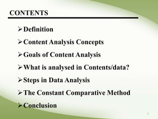 CONTENT ANALYSIS (Quantitative Research Methods) | PPSX
