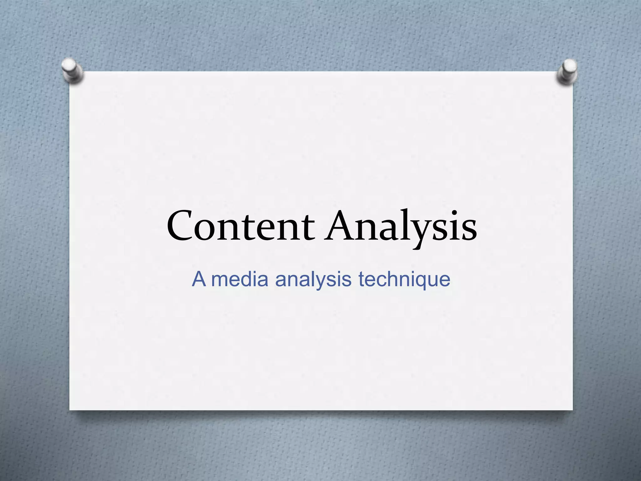 Content analysis | PPT