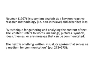 Content analysis media | PPTX