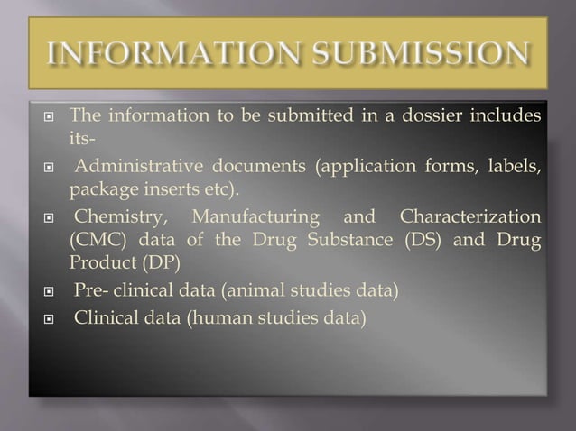 Content and format of dossier filling in india | PPTX | Pharmaceutical ...