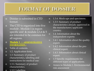 Content and format of dossier filling in india | PPT