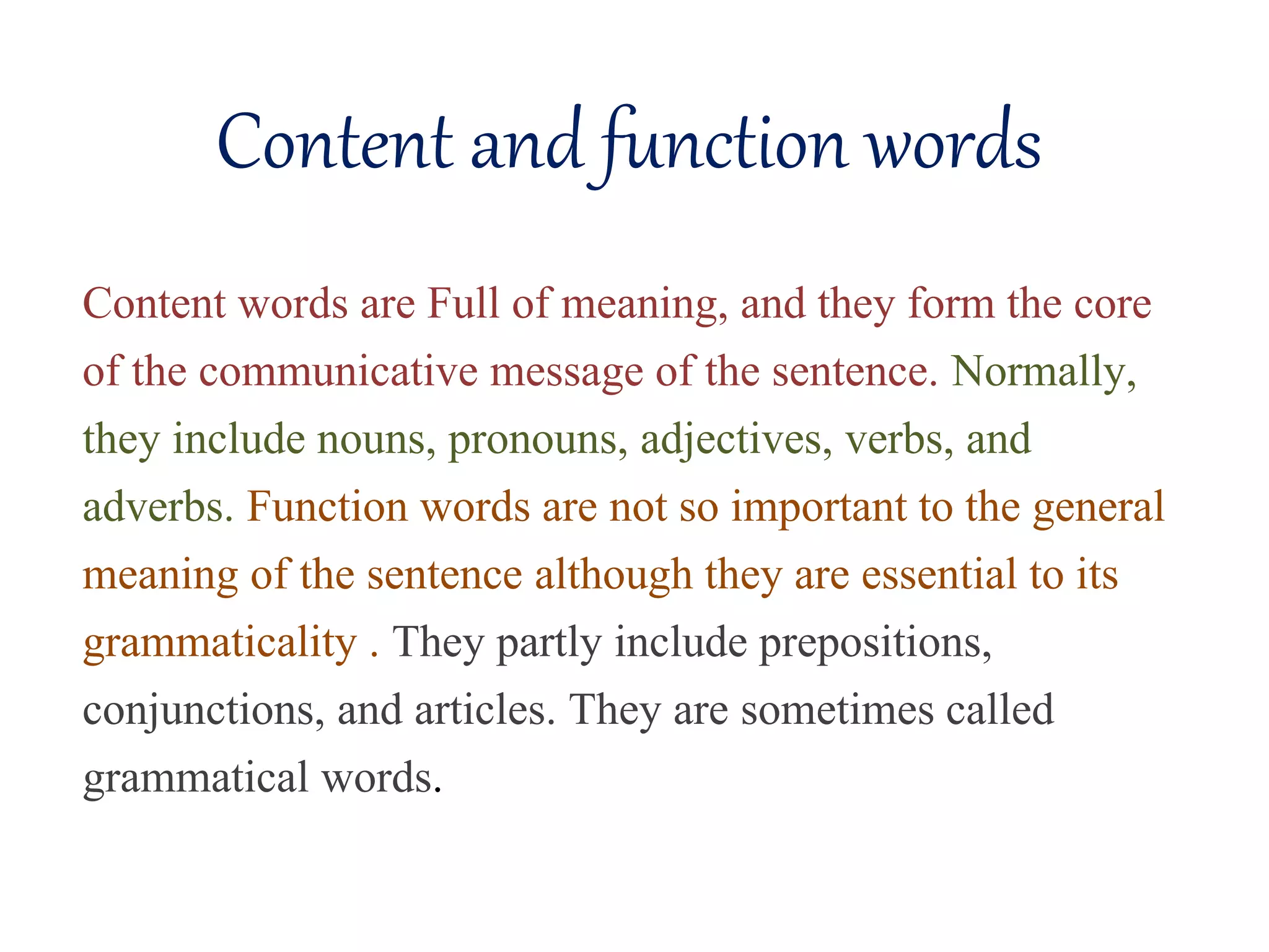 Content and function words | PPTX