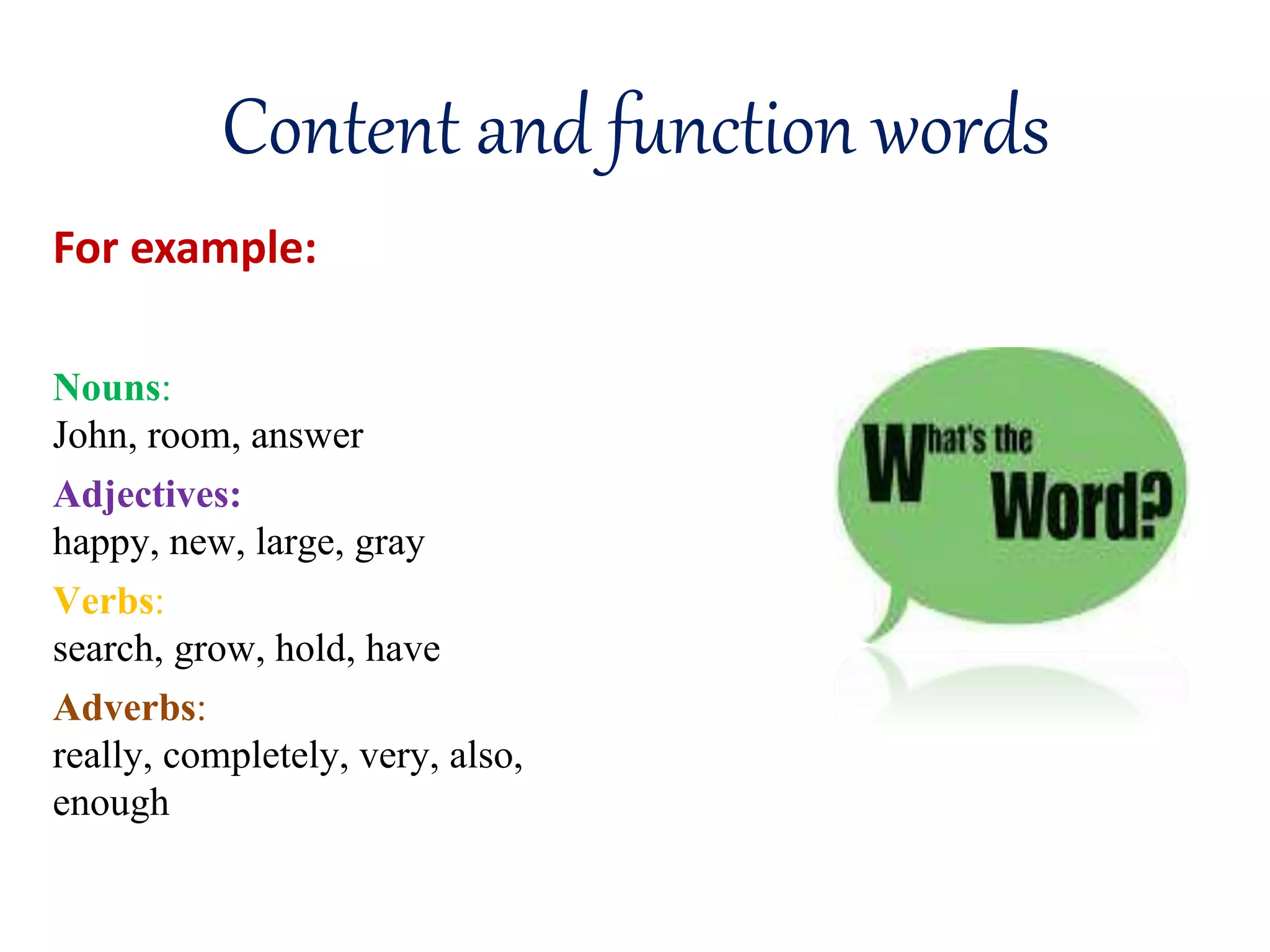 Content and function words | PPTX