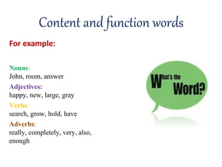 Content and function words | PPTX